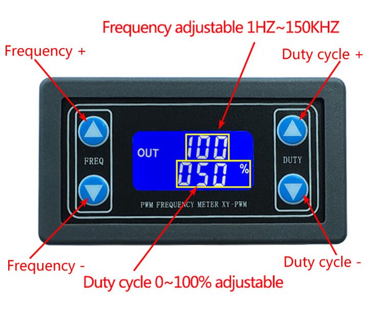 1Bit Signal Generator | 1-Channel 1Hz-150KHz PWM Pulse Frequency Duty Cycle Adjustable Module ...